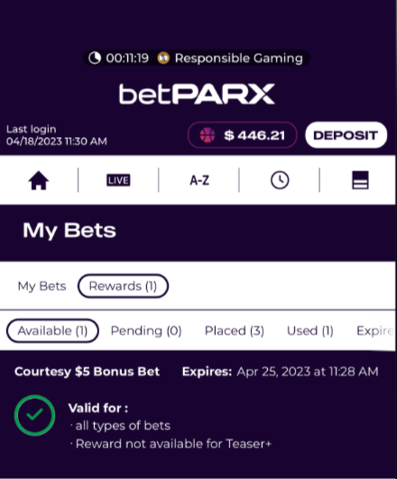 Where are my Sports Bonus Bets located?